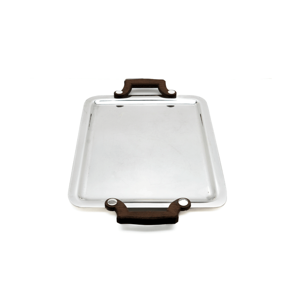 Christofle Tray, Wood Handles - Mantiques Modern
