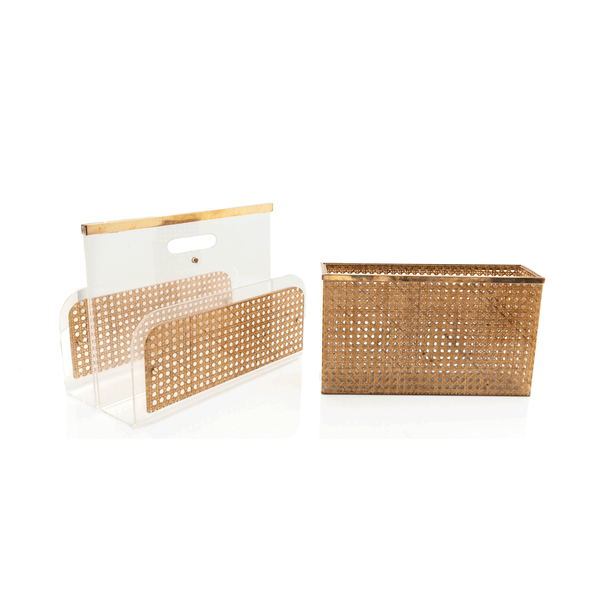 Christian Dior Wicker Magazine Racks - Mantiques Modern