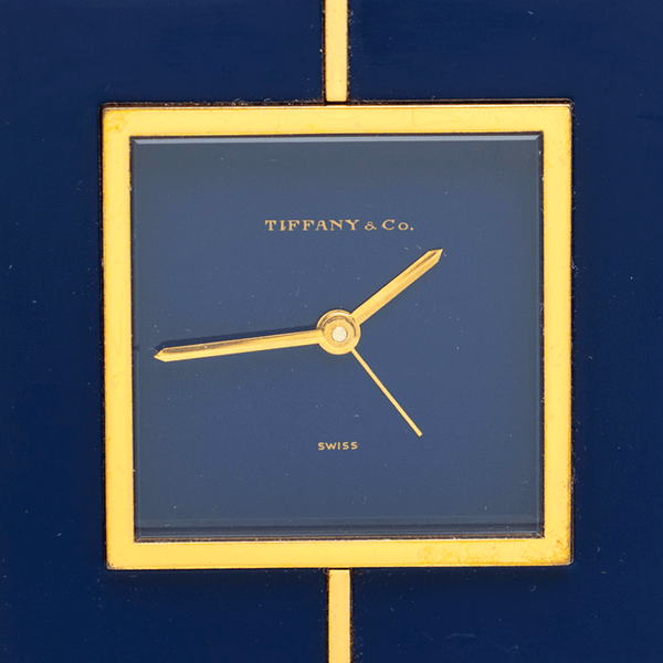 Tiffany & Co Stone & Gold Plated Clock - Mantiques Modern